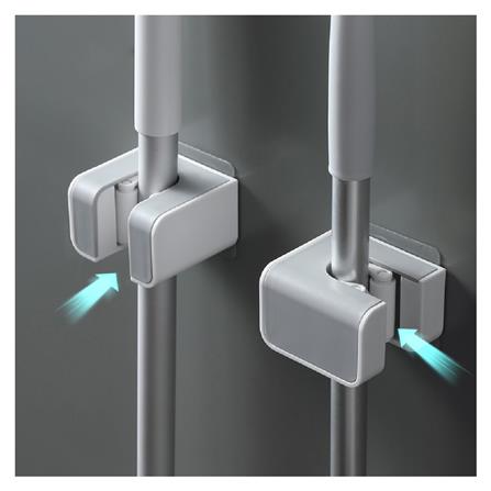 WALL-MOUNTED CLEANING TOOL HOLDER ACCO SIDE GREY