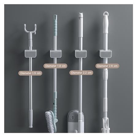 WALL-MOUNTED CLEANING TOOL HOLDER ACCO SIDE GREY