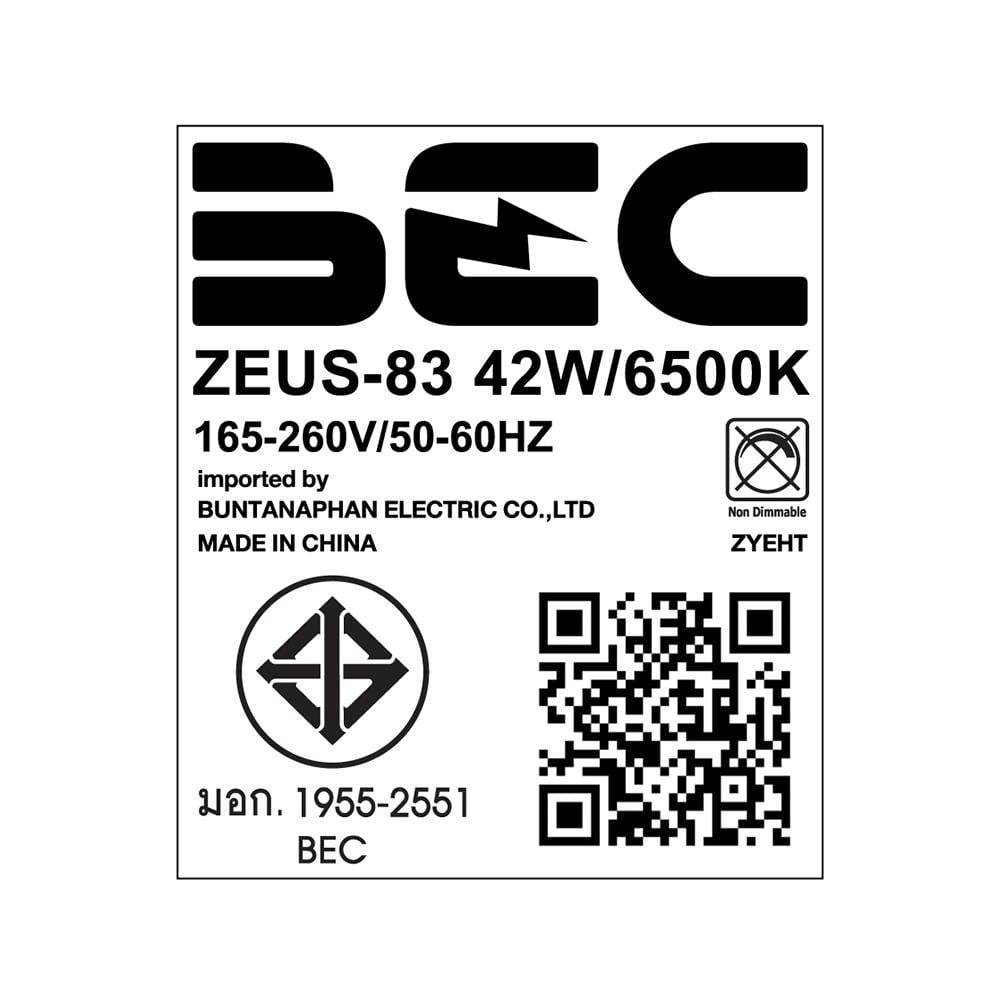 ไฟเพดาน LED BEC ZEUS-83 42 วัตต์ DAYLIGHT 19 นิ้ว