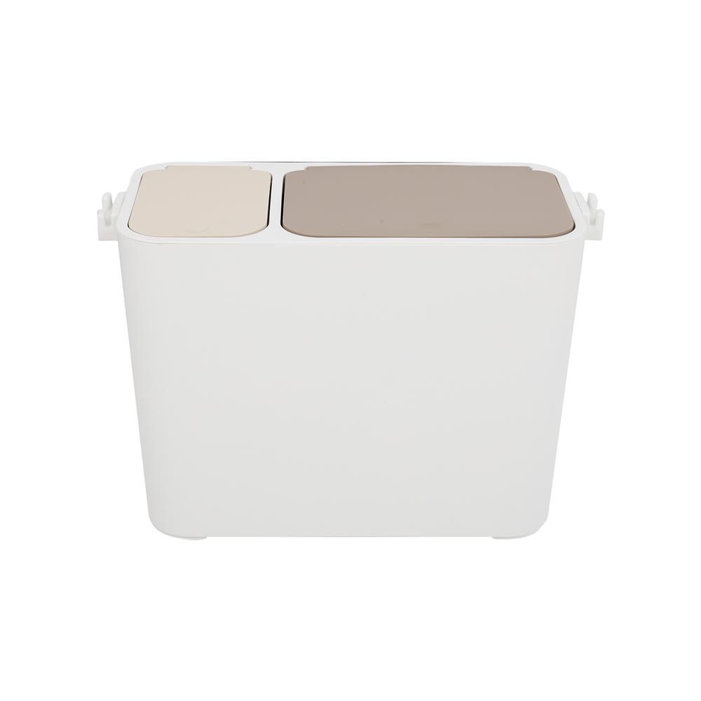 TOUCH TOP DUSTBIN WITH 2 COMPARTMENTS ACCO EARTH 27L WHITE