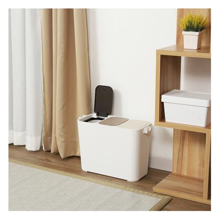 TOUCH TOP DUSTBIN WITH 3 COMPARTMENTS ACCO EARTH 27L WHITE