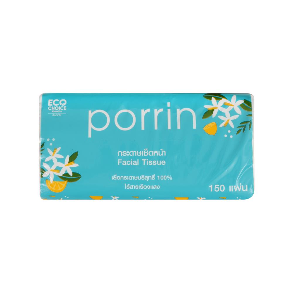 กระดาษเช็ดหน้า PORRIN SOFT PACK 150 แผ่น แพ็ค 4