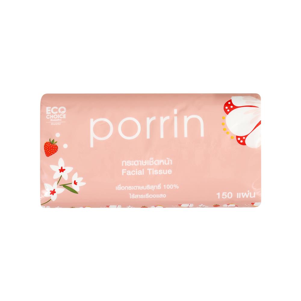 กระดาษเช็ดหน้า PORRIN SOFT PACK 150 แผ่น แพ็ค 4