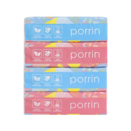 กระดาษเช็ดหน้า PORRIN SOFT PACK 150 แผ่น แพ็ค 4