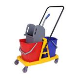 DOUBLE MOP WRINGER BUCKET WITH CASTERS ACCO 46L RED/BLUE