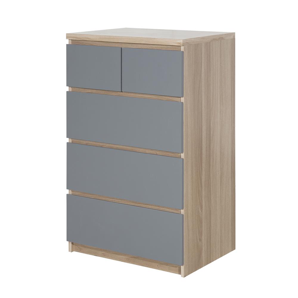 ตู้ลิ้นชัก 5 ลิ้นชัก FURDINI FINN สีไวท์โอ๊ค/เทา