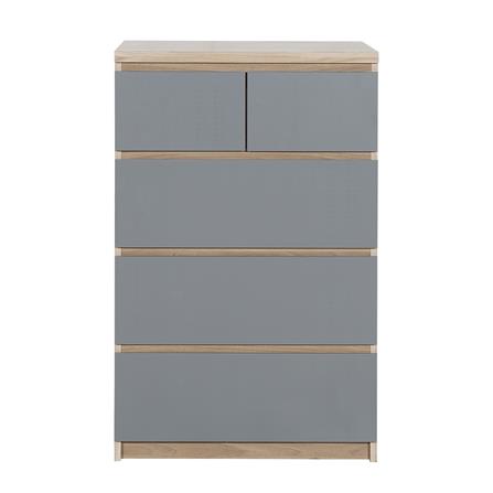 ตู้ลิ้นชัก 5 ลิ้นชัก FURDINI FINN สีไวท์โอ๊ค/เทา