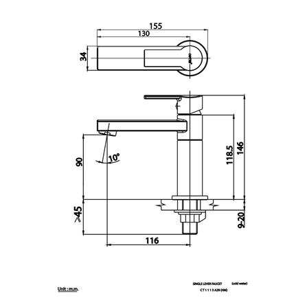 ก๊อกอ่างล้างหน้า COTTO CT1113A2N(HM) สีโครม