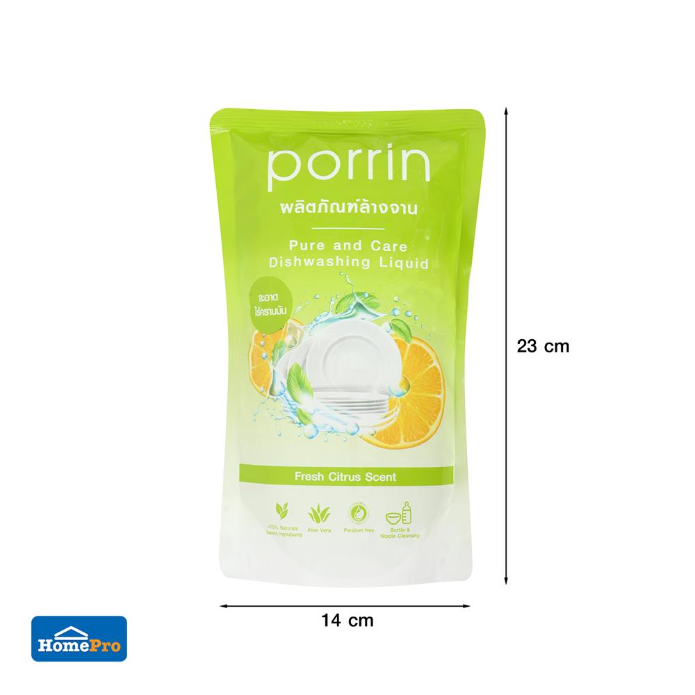 รีฟิลน้ำยาล้างจาน PORRIN FRESH CITRUS 550 มล.