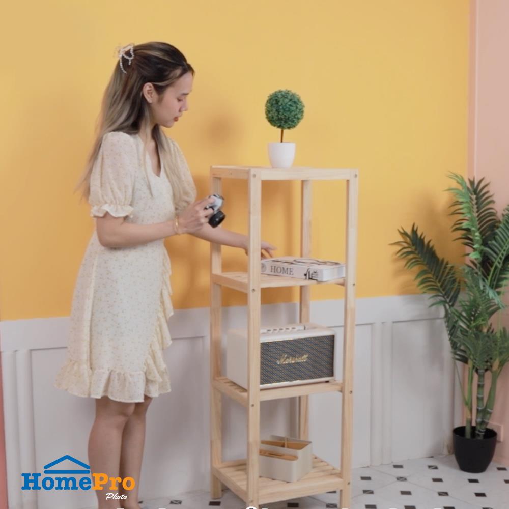 4-TIER SHELVING UNIT FURDINI TYNIE NATURAL WOOD