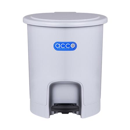 ROUND PEDAL DUSTBIN ACCO PASTEL 6L GREY