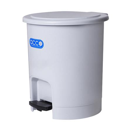 ROUND PEDAL DUSTBIN ACCO PASTEL 6L GREY