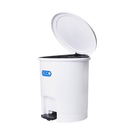 ถังขยะเหยียบกลม ACCO PASTEL 6L สีขาว