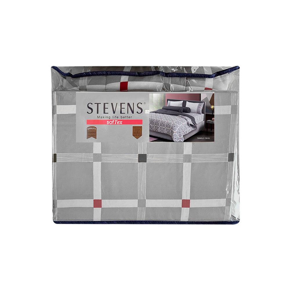 ชุดผ้าปูที่นอน 3.5 ฟุต 4 ชิ้น STEVENS SOFTEX TM05 สีเทา