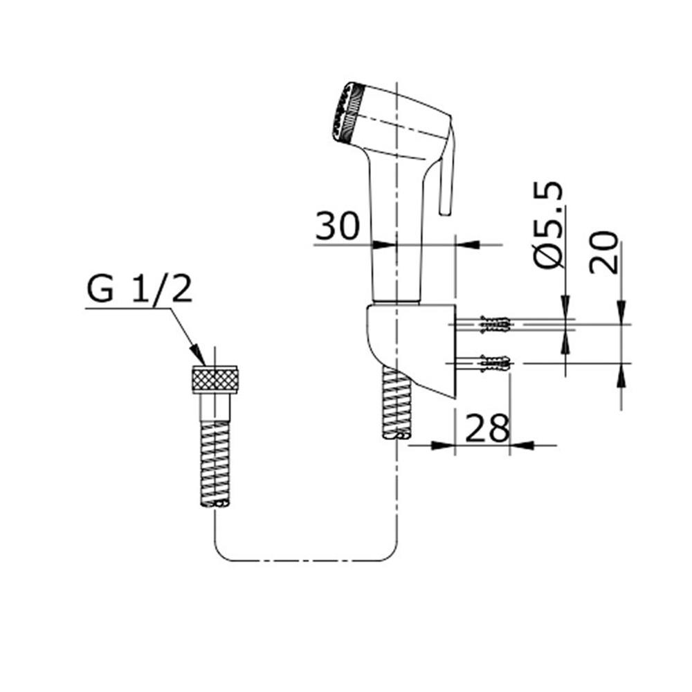 สายฉีดชำระครบชุด TOTO THX20MCRB สีโครม