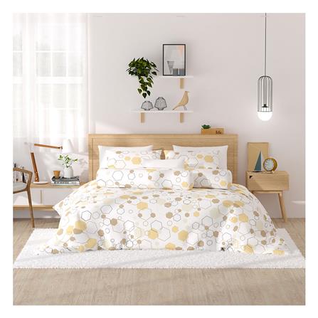 ชุดผ้าปูที่นอน 6 ฟุต 5 ชิ้น FROLINA MICROTEX DF028 สีส้ม