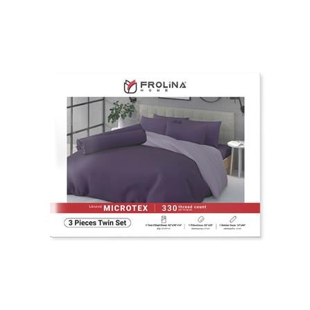 ชุดผ้าปูที่นอน 3.5 ฟุต 3 ชิ้น FROLINA MICROTEX SF016 สีม่วง