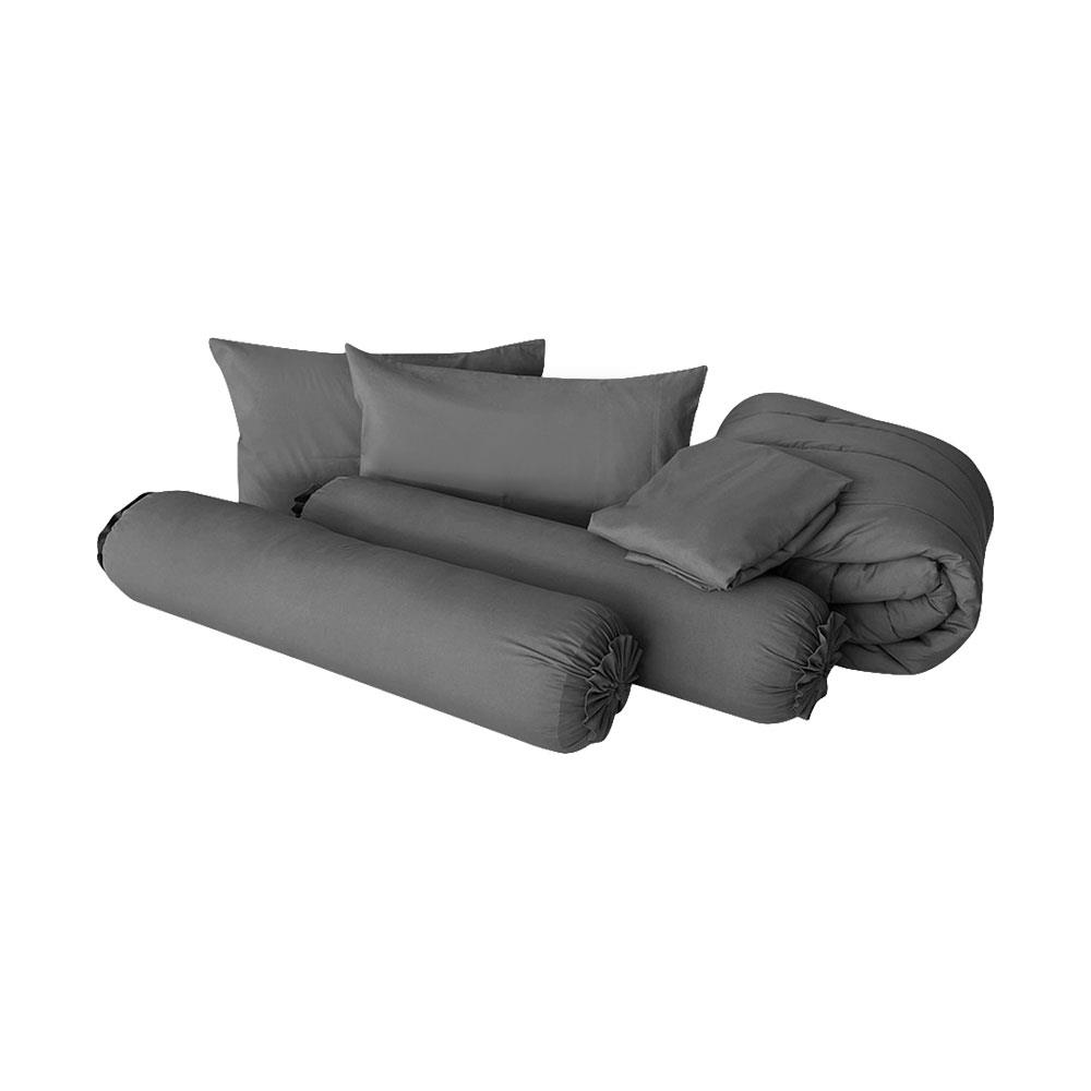 ชุดผ้าปูที่นอน 5 ฟุต 6 ชิ้น STEVENS SOFTEX ON11DK สีเทา