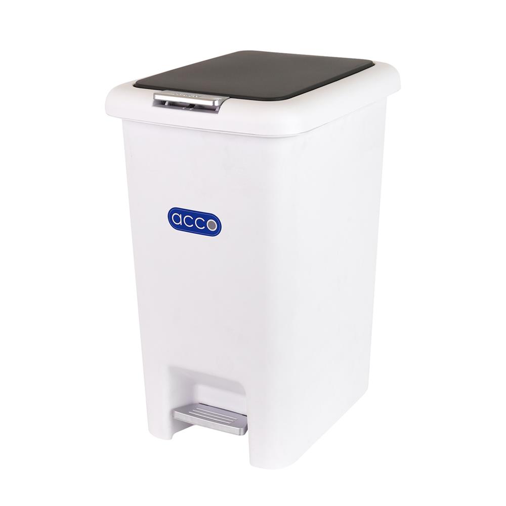 ถังขยะเหยียบเหลี่ยม ACCO COCO 20 ลิตร สีขาว/เทา