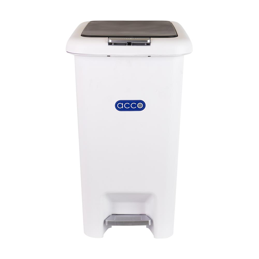 ถังขยะเหยียบเหลี่ยม ACCO COCO 30 ลิตร สีขาว/เทา