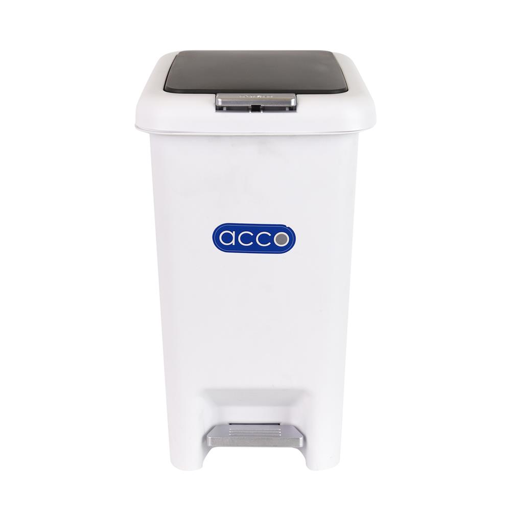 ถังขยะเหยียบเหลี่ยม ACCO COCO 10 ลิตร สีขาว/เทา