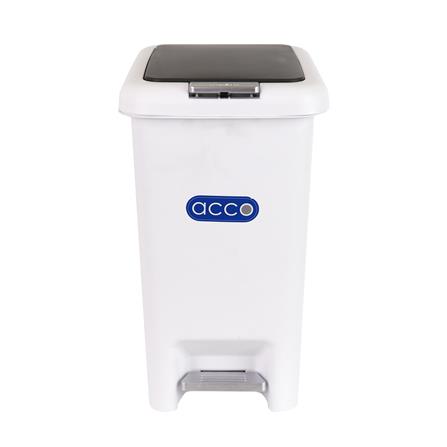 ถังขยะเหยียบเหลี่ยม ACCO COCO 10 ลิตร สีขาว/เทา