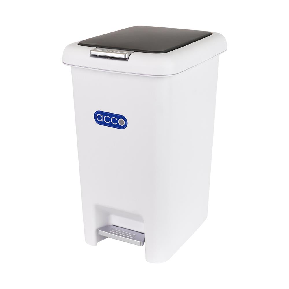 ถังขยะเหยียบเหลี่ยม ACCO COCO 15 ลิตร สีขาว/เทา