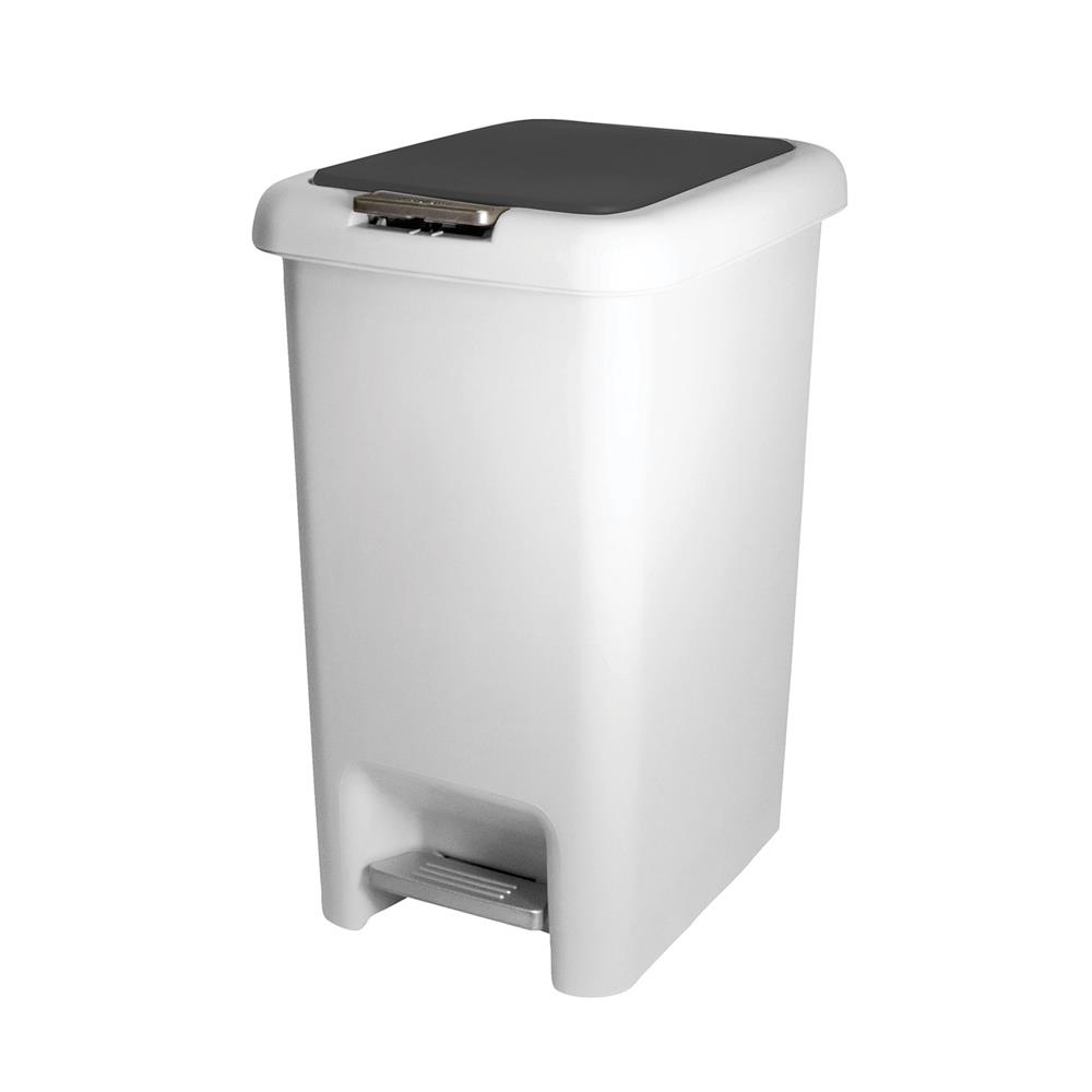 ถังขยะเหยียบเหลี่ยม ACCO COCO 15 ลิตร สีขาว/เทา