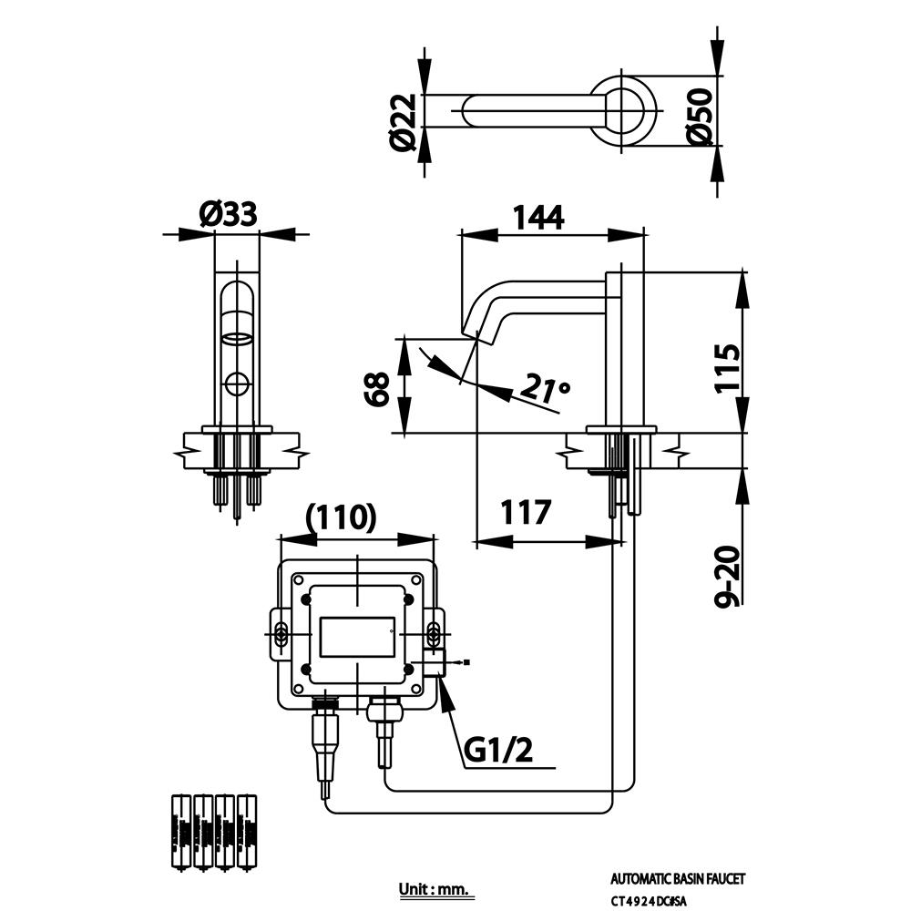 ก๊อกอ่างล้างหน้า SENSOR COTTO CT4924DCSA