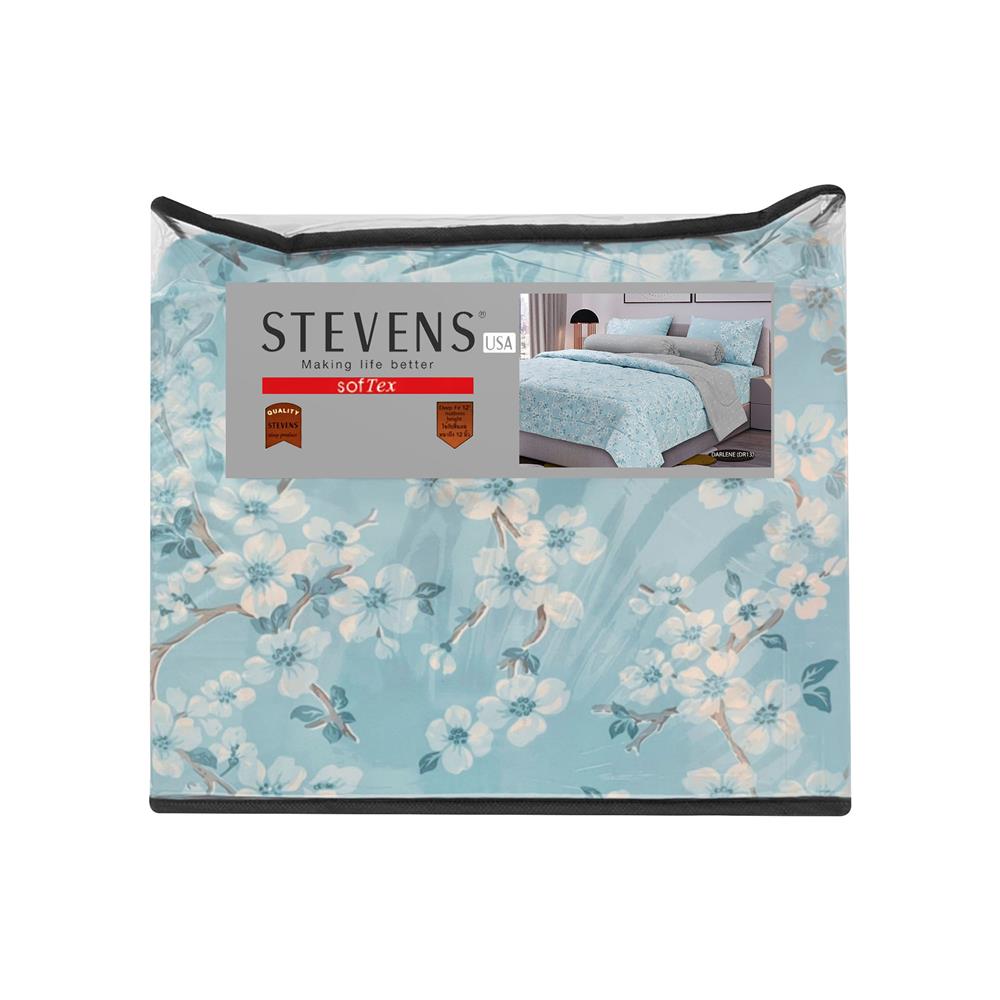 ชุดผ้าปูที่นอน 5 ฟุต 6 ชิ้น STEVENS SOFTEX สี DR13