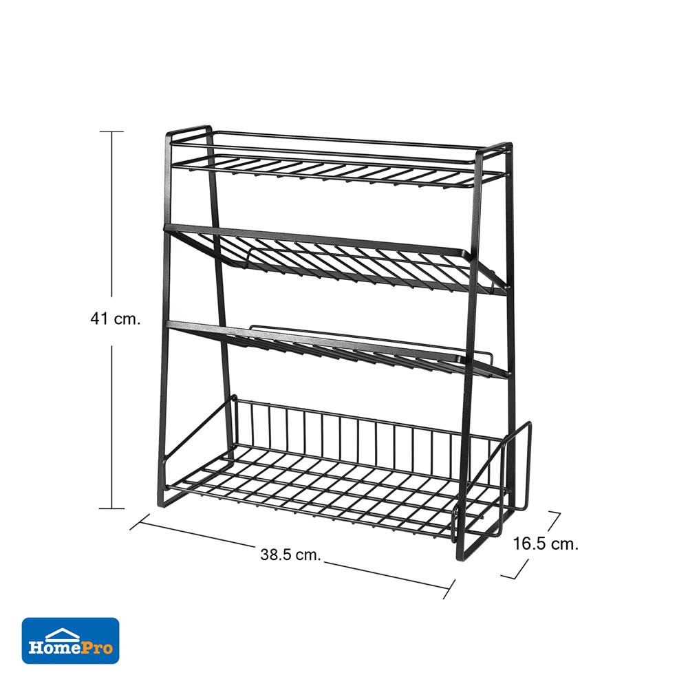 ชั้นวางเครื่องปรุง 4 ชั้น KECH MODISH สีดำ