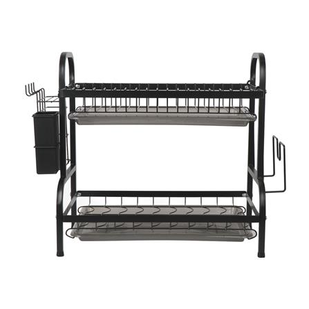 ชั้นคว่ำจาน 2 ชั้น พร้อมถาดรองน้ำ KECH MODISH สีดำ