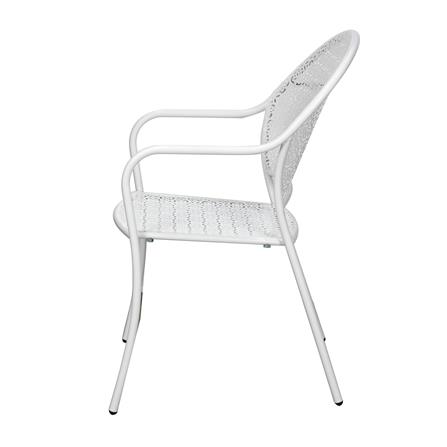 STEEL PATIO CHAIR SPRING PEARLA WHITE