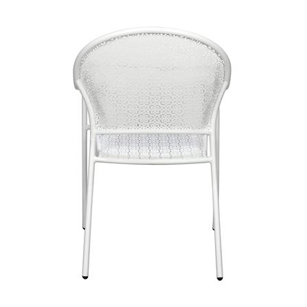 STEEL PATIO CHAIR SPRING PEARLA WHITE