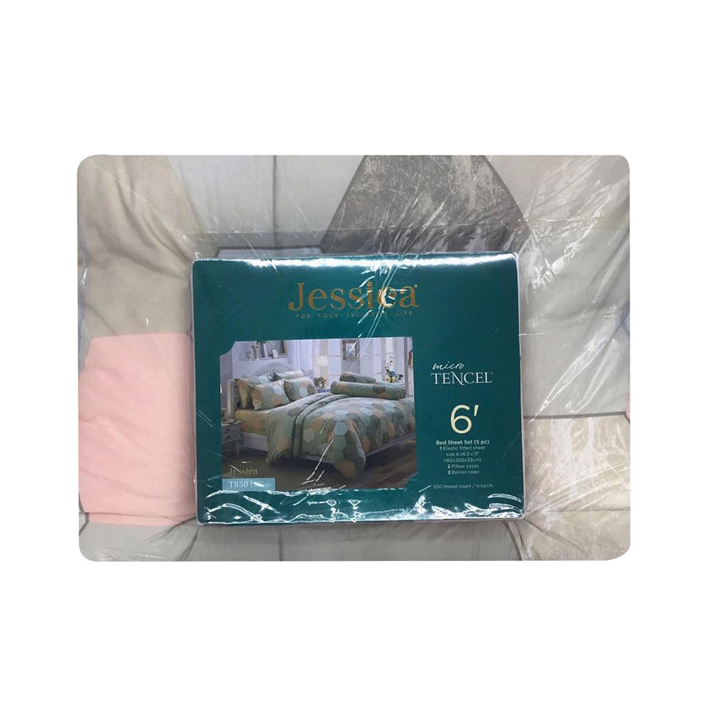 ชุดผ้าปูที่นอน 6 ฟุต 6 ชิ้น JESSICA MICROTENCEL 20209-T850