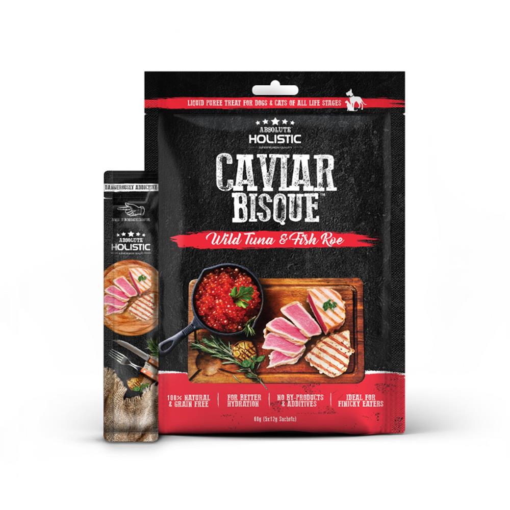 ขนมสุนัขและแมว ABSOLUTE HOLISTIC BISQUE WILD TUNA AND SALMON แพ็ก 5 ชิ้น