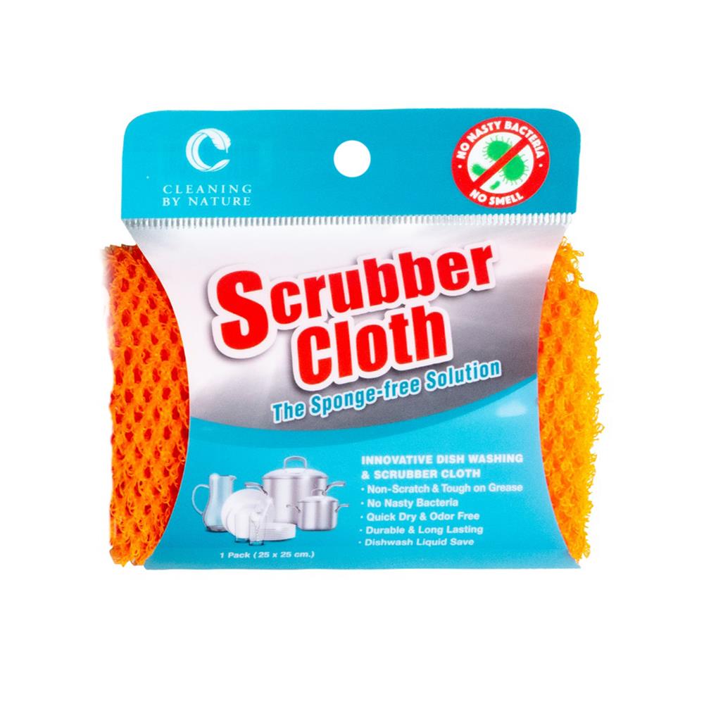 ผ้าล้างจาน CLEANING BY NATURE SCRUBBER CLOTH 25x25 ซม. สีส้ม