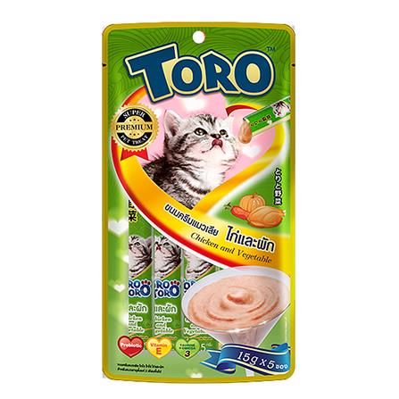ขนมแมวเลีย TORO CHICKEN AND VEGETABLE แพ็ก 5 ชิ้น