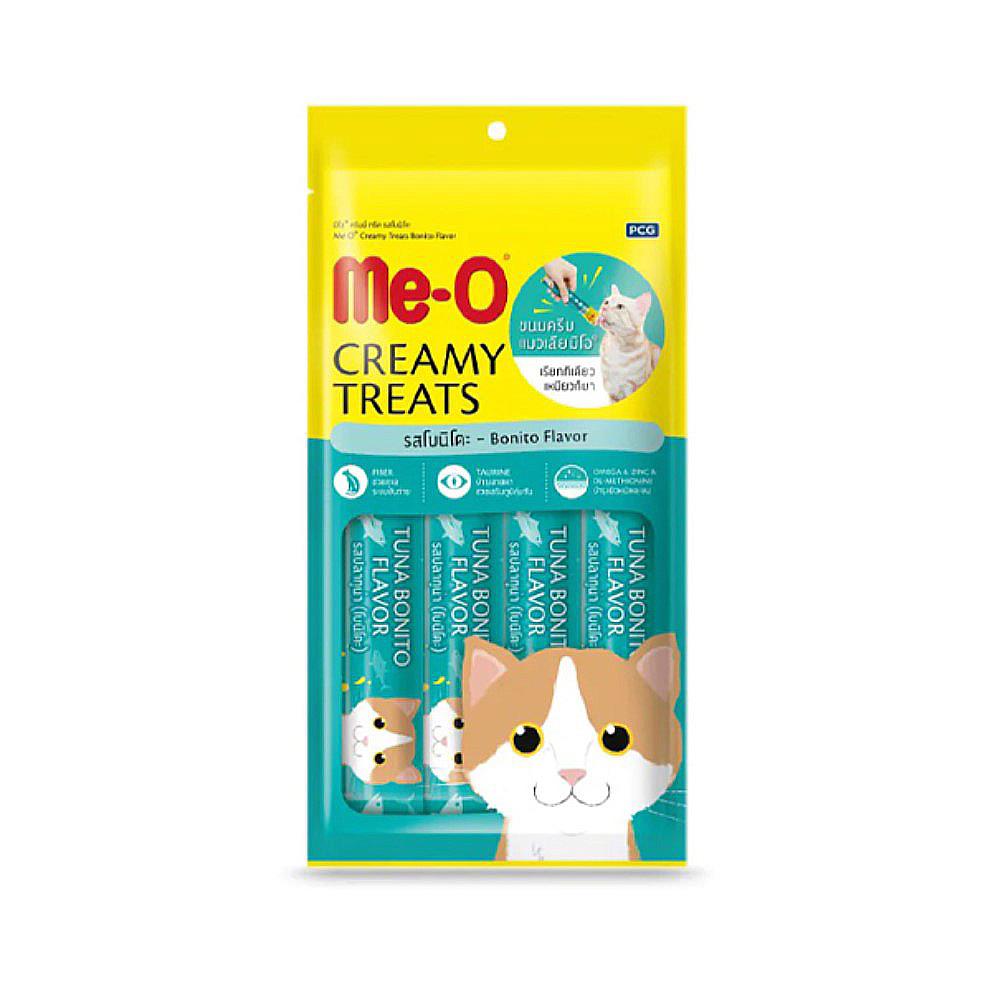 ขนมแมวเลีย ME-O CREAMY TREATS รสโบนิโตะ แพ็ก 4 ชิ้น