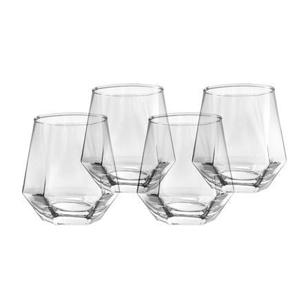 แก้วน้ำ 310ml KECH ANGLE BLACK แพ็ก 4 ใบ