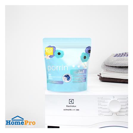 เจลบอลซักผ้าผสมน้ำยาปรับผ้านุ่ม สูตรเข้มข้นพิเศษ PORRIN 25 ชิ้น/ซอง ...