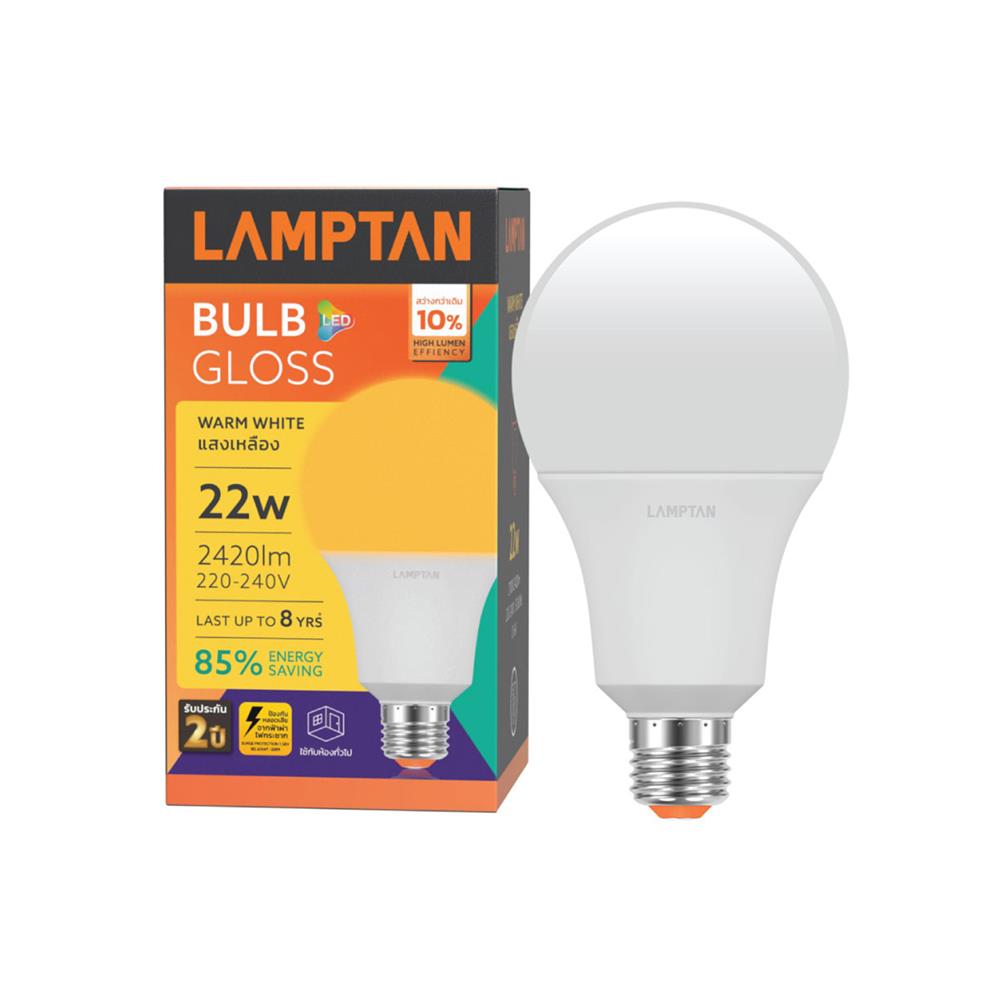 หลอด LED LAMPTAN A80 BULB GLOSS 22 วัตต์ WARM WHITE E27
