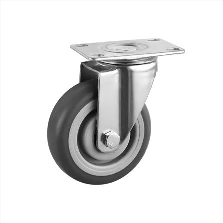 ลูกล้อยาง TPR DEXZON แป้นหมุน ไม่มีเบรก 4 นิ้ว สีดำ