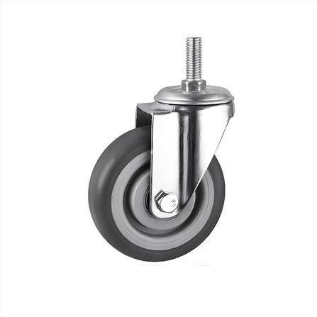 ลูกล้อยาง TPR DEXZON สกรูหมุน ไม่มีเบรก 3 นิ้ว สีเทา