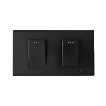 ชุดสวิตช์ 1 ทาง 2 ช่อง ELECKTA N BASIC สีดำ