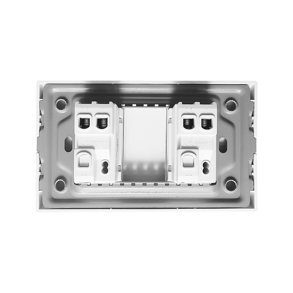 ชุดสวิตช์ 1 ทาง 2 ช่อง ELECKTA N BASIC สีขาว