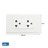 ชุดเต้ารับคู่ 3 ขา ELECKTA N BASIC สีขาว