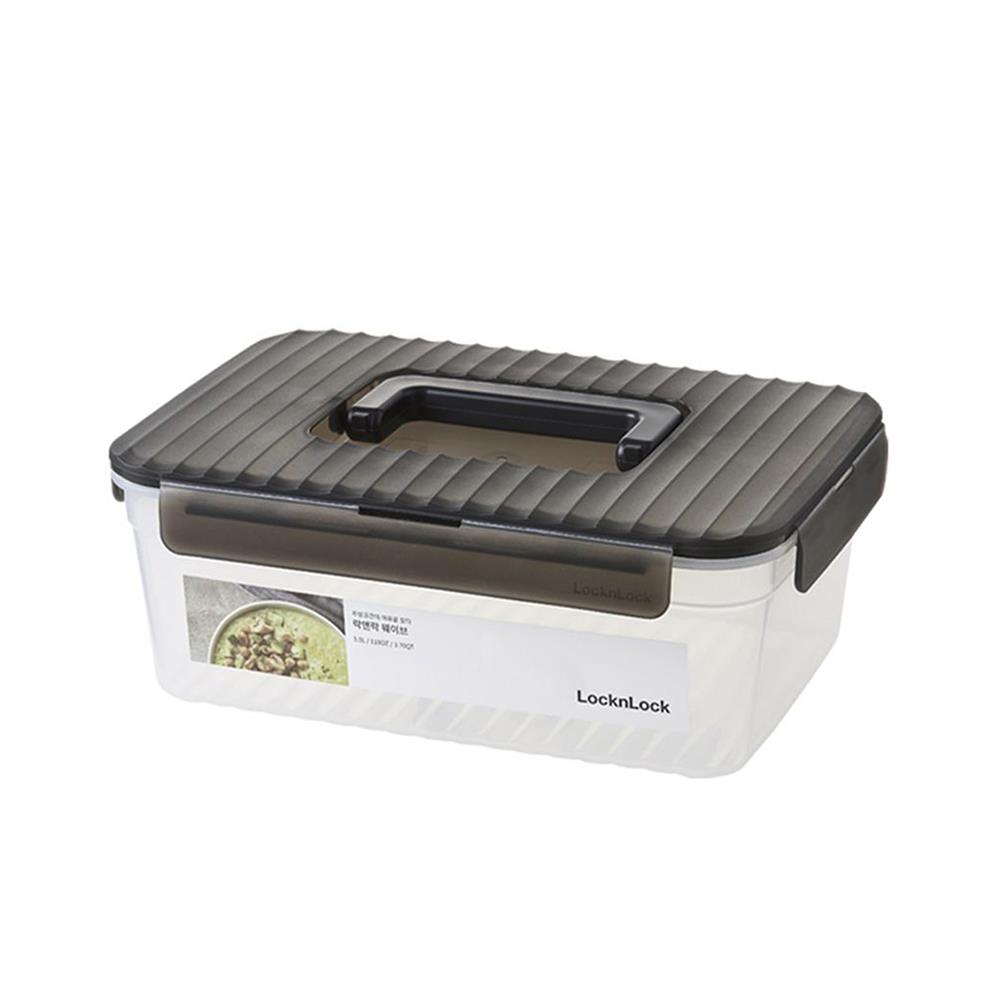 กล่องอาหาร LOCKNLOCK WAVE CONTAINER 3.5 ลิตร สีเทา