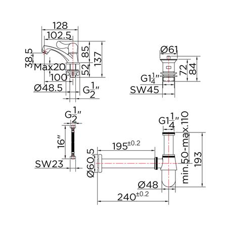 ชุดก๊อกอ่างล้างหน้า KARAT FAUCET KFA-008-100
