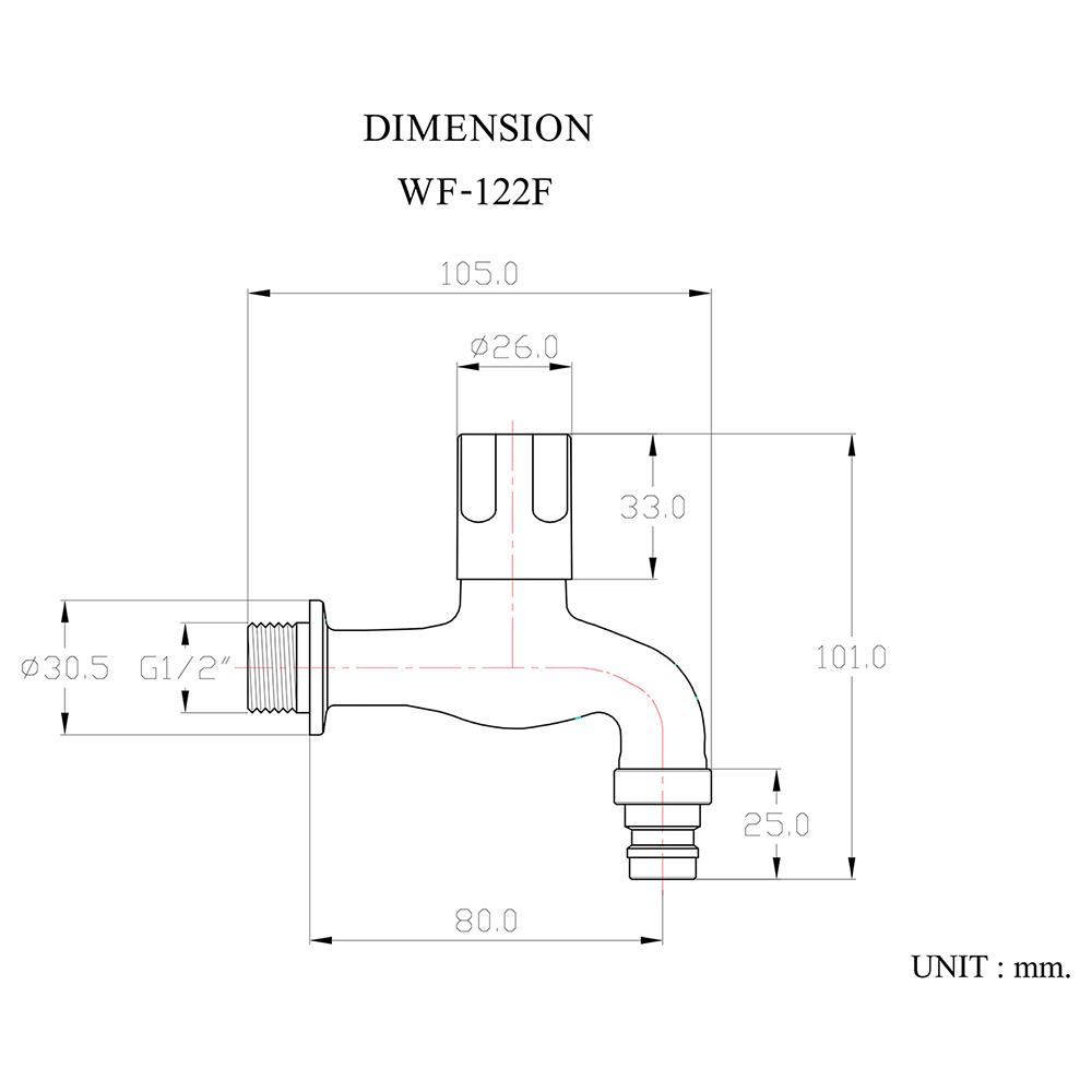 ก๊อกล้างพื้น HANG WF-122F สีโครม